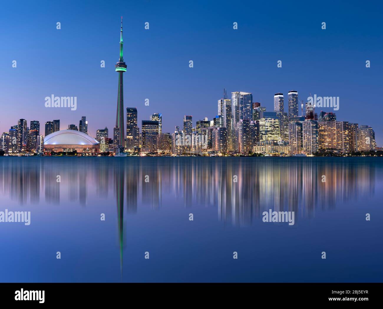 Downtown Toronto Canada cityscape skyline view over Lake Ontario Stock ...