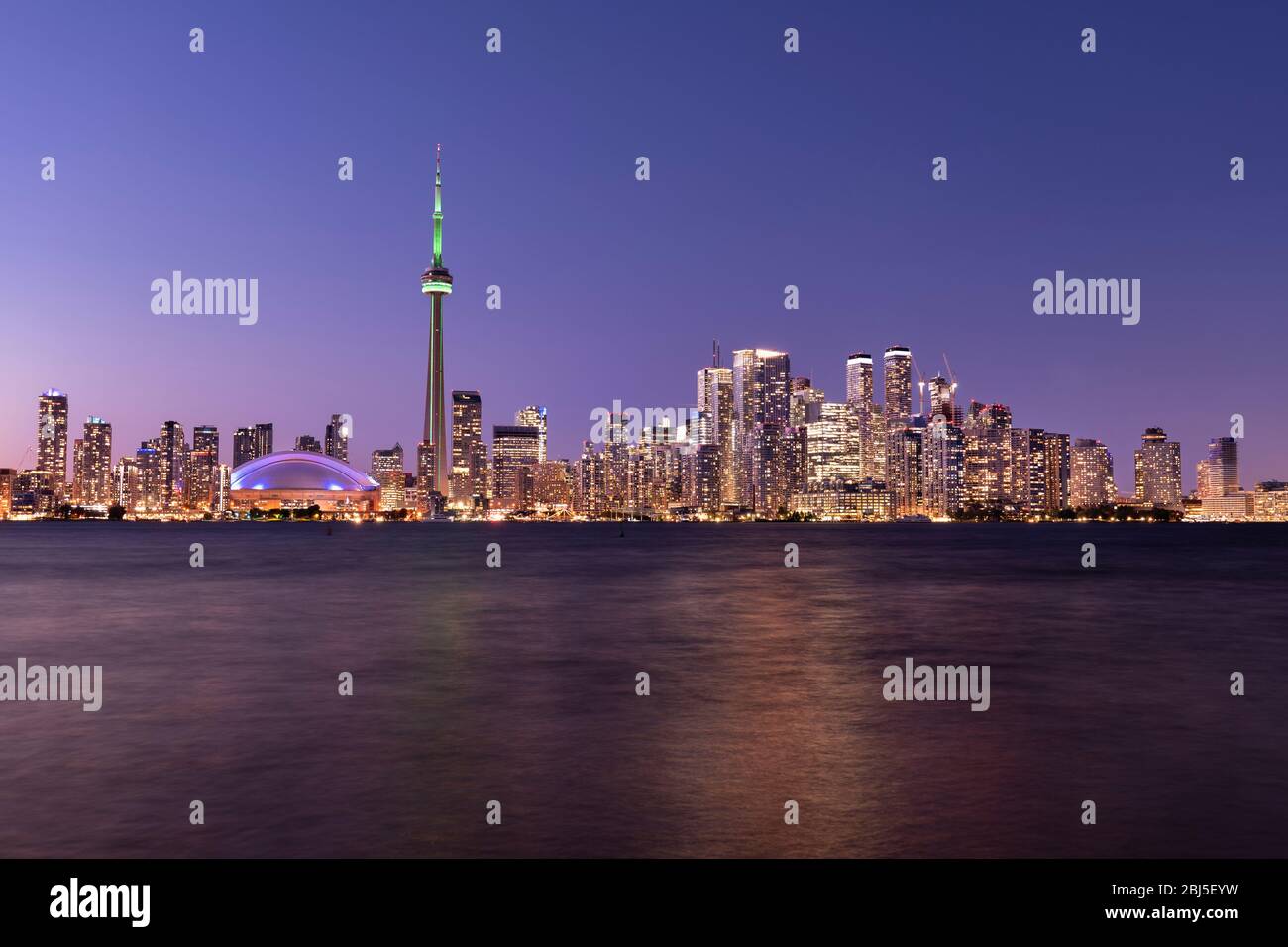 Downtown Toronto Canada cityscape skyline view over Lake Ontario Stock ...
