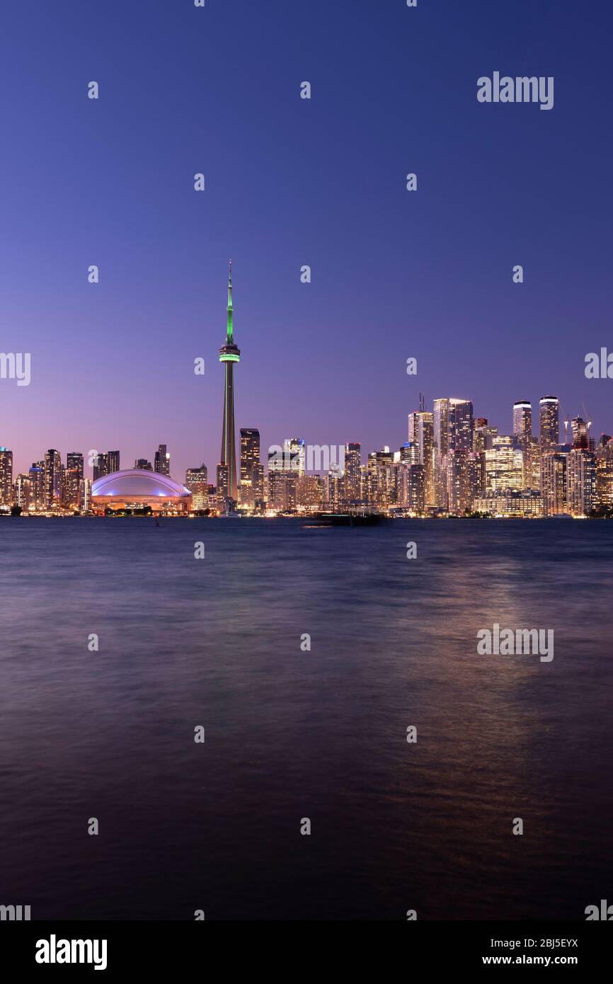 Downtown Toronto Canada cityscape skyline view over Lake Ontario Stock ...