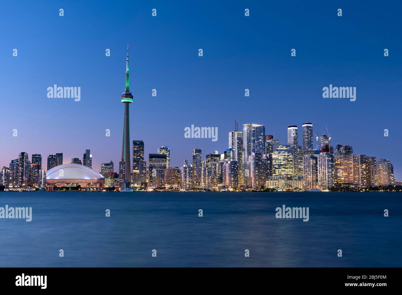Downtown Toronto Canada cityscape skyline view over Lake Ontario Stock ...