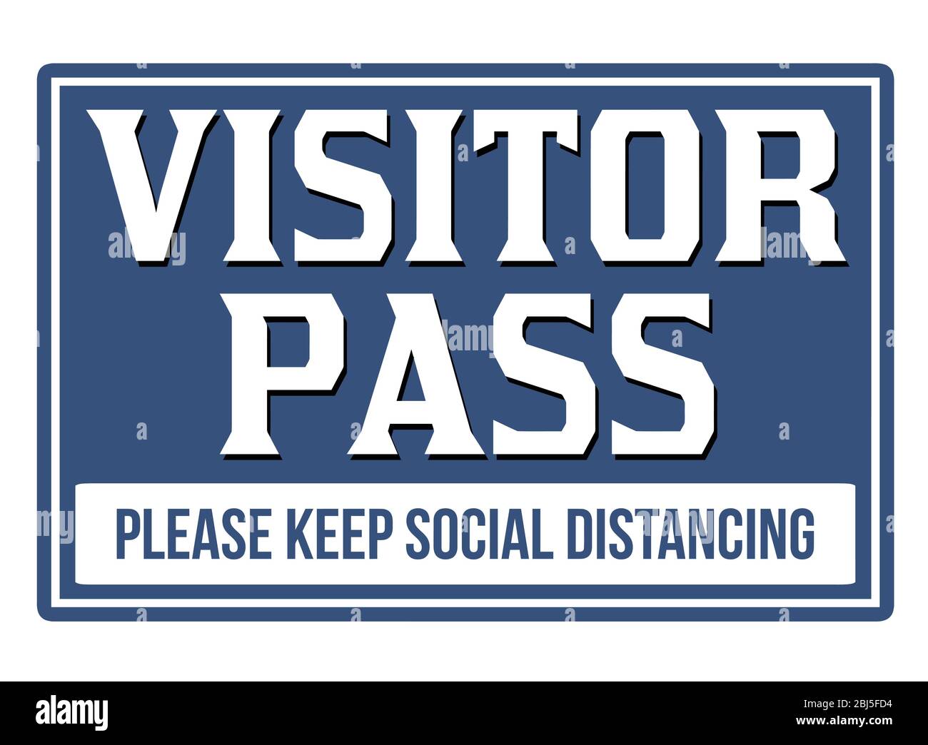 Visitor pass blue sign or emblem on a white background, vector ...