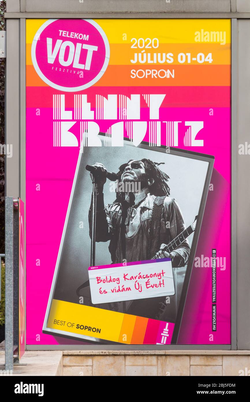 Volt Festival poster for 2020 advertising Lenny Kravitz, Sopron ...
