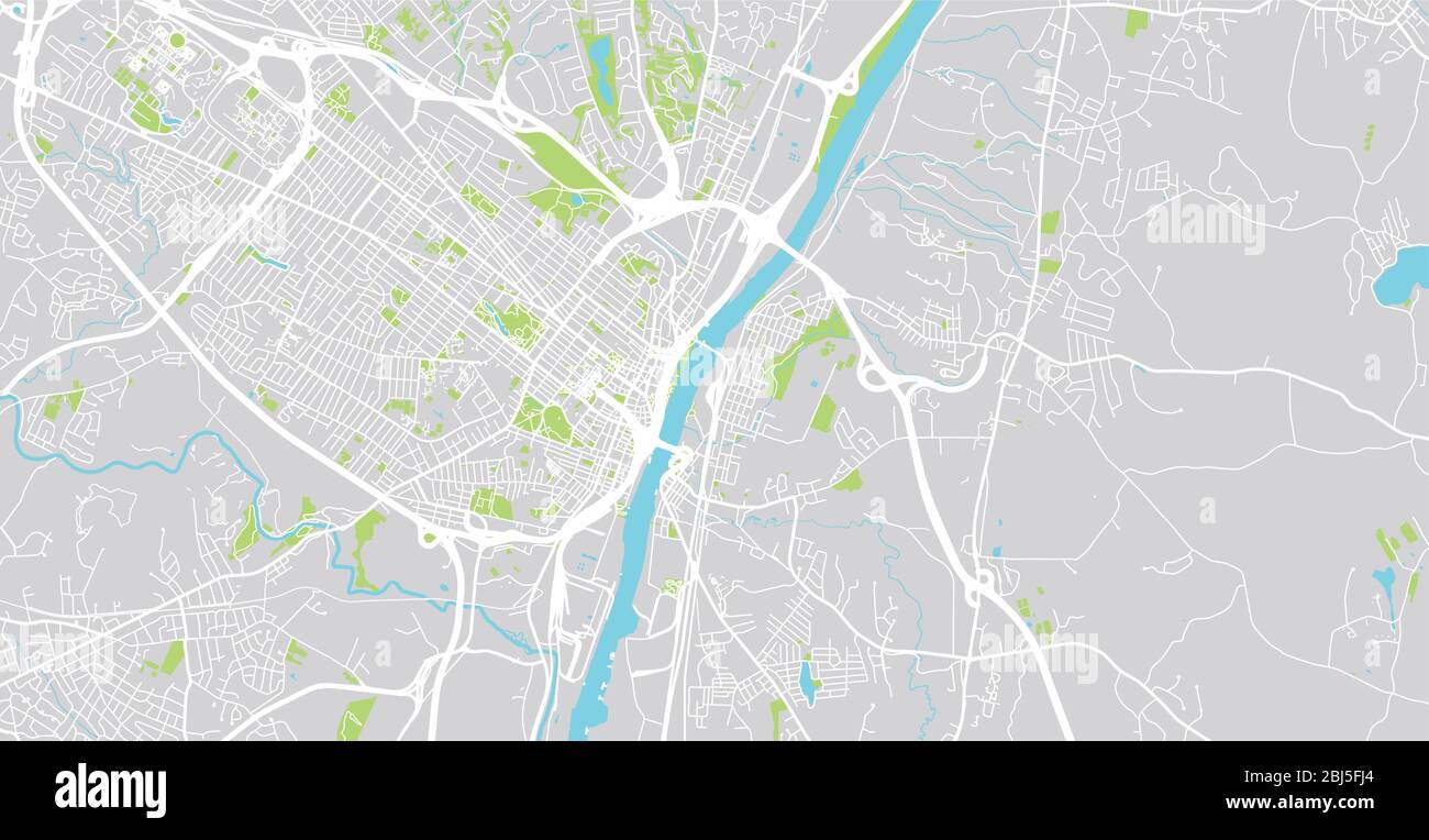 Urban vector city map of Albany, USA. New York state capital Stock ...