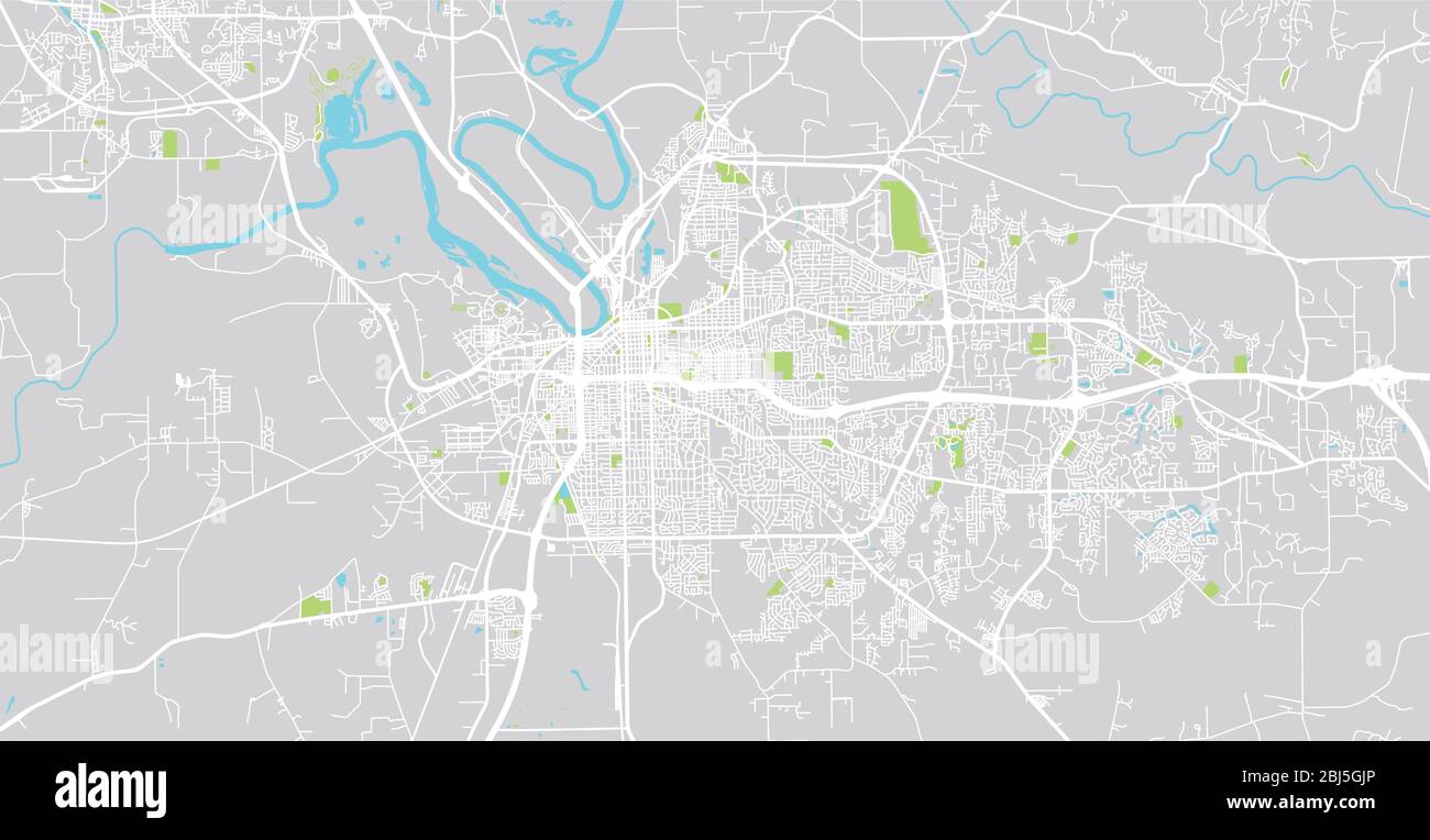 Urban vector city map of Montgomery, USA. Alabama state capital Stock ...