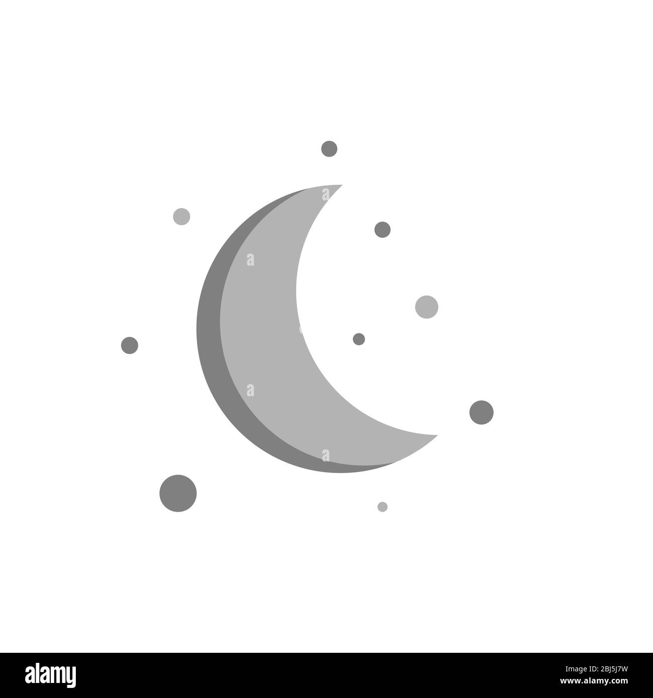 Moon, Flat design, vector illustration, isolated on white background ...