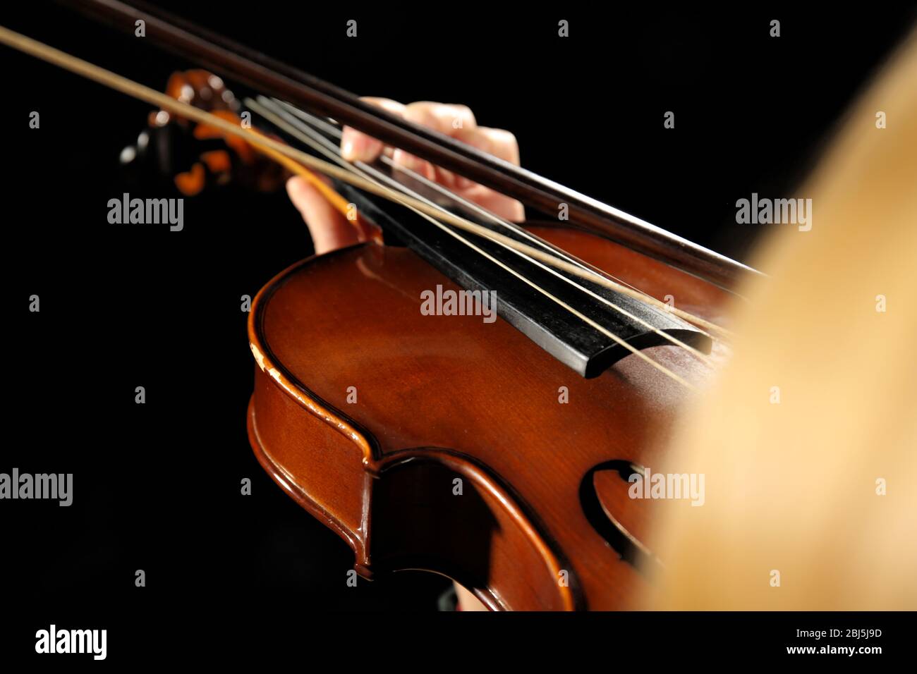 Close up view on violin's play Stock Photo - Alamy