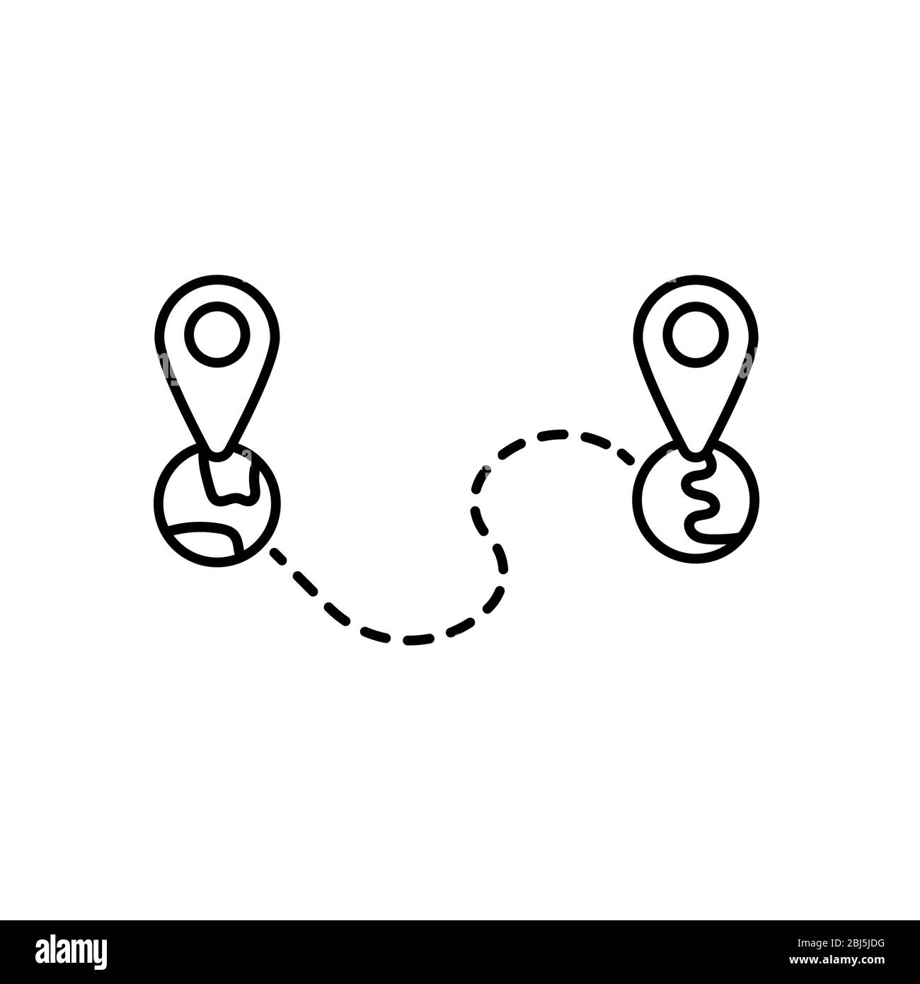 Space trip concept. Outline design isolated on white. Vector cosmic ...