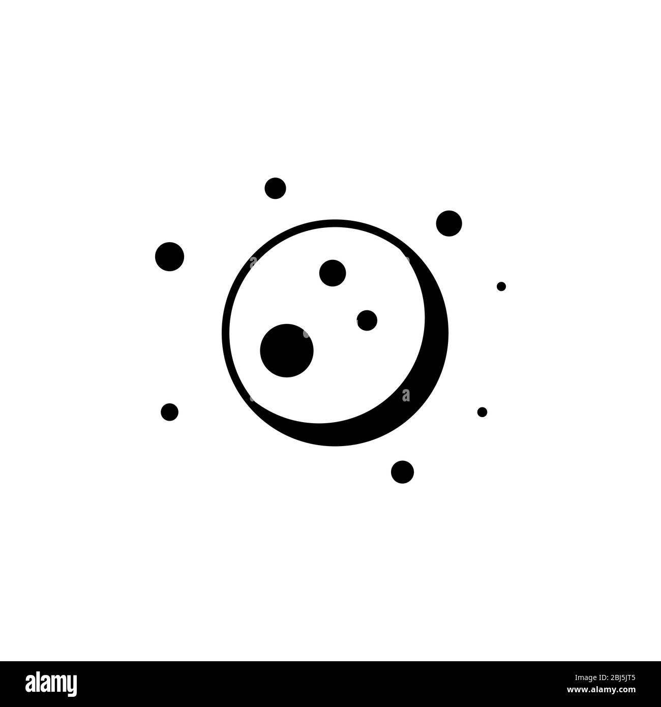 Moon, Flat design, vector illustration, isolated on white background ...