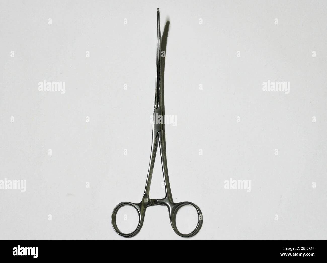 A Mayo Robsons Curved Intestinal Clamp used for holding and ...