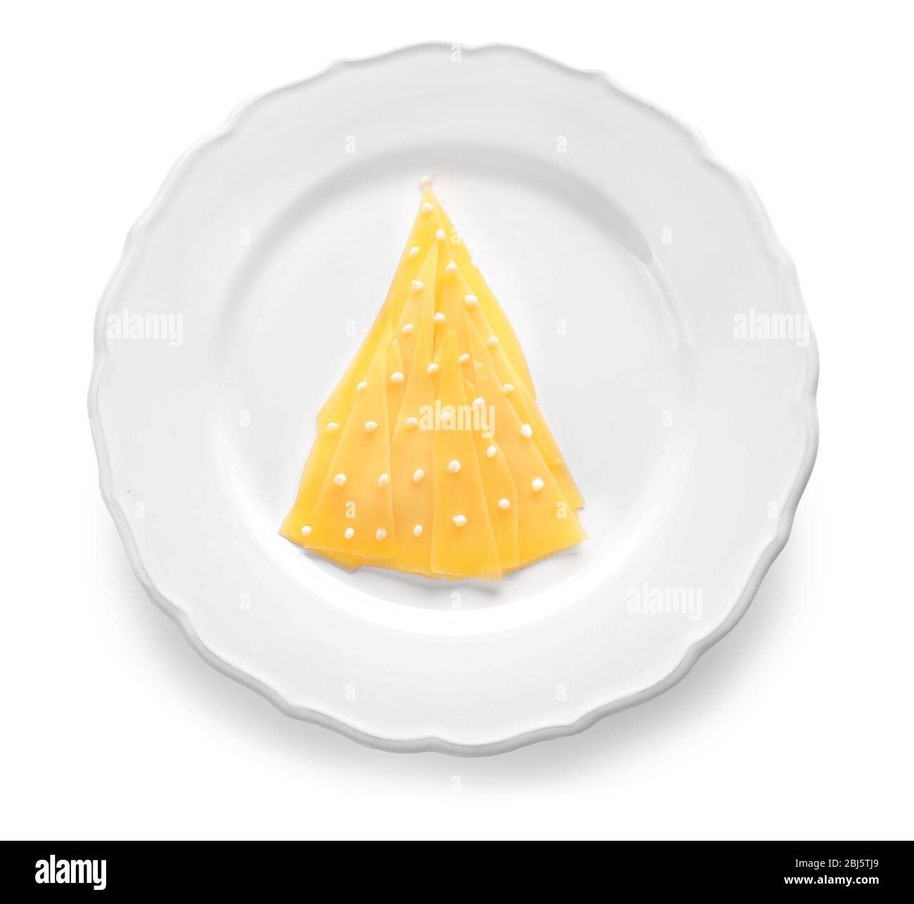 Christmas fir tree made from cheese, isolated on white Stock Photo - Alamy