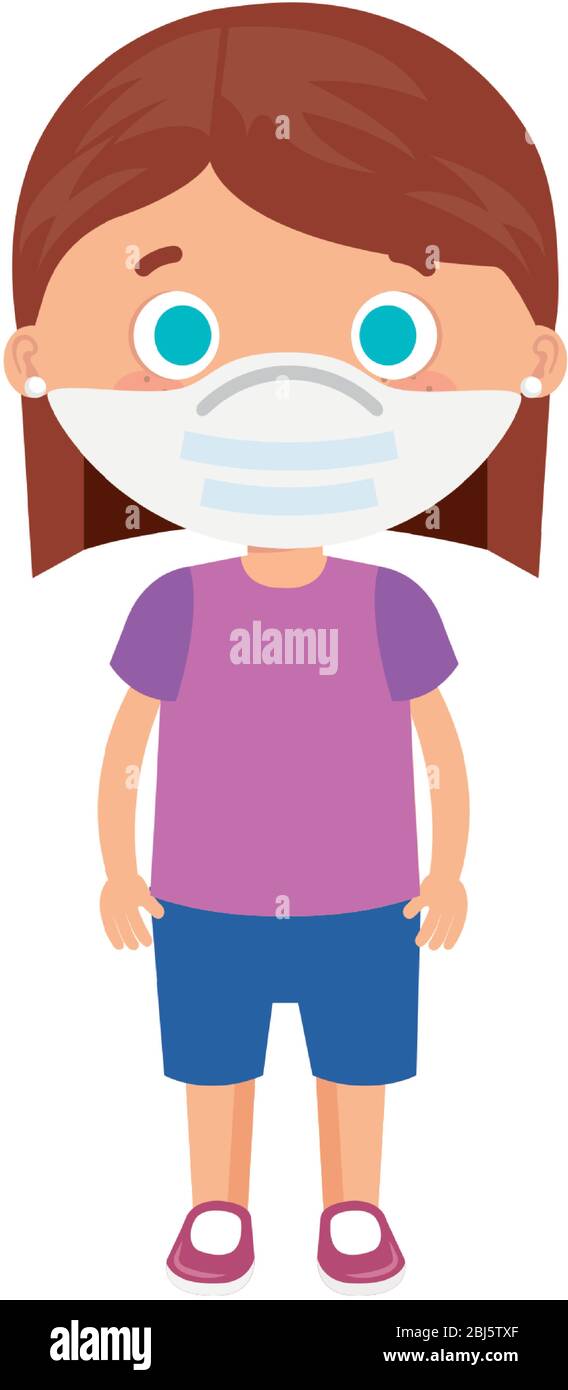 cute girl using face mask isolated icon Stock Vector Image & Art - Alamy