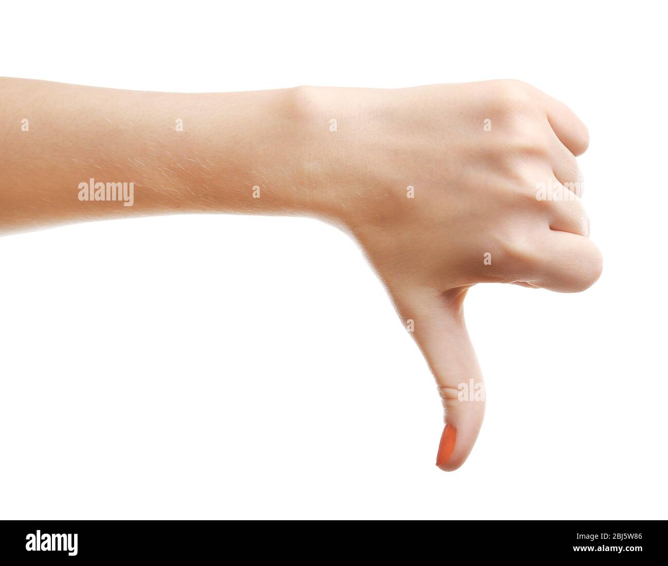 Woman hand making sign isolated on white background Stock Photo - Alamy