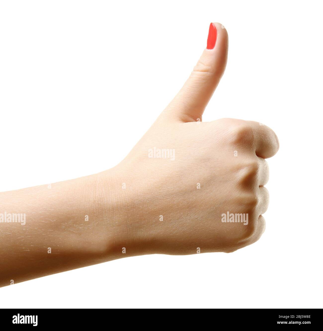 Woman hand making sign isolated on white background. OK Stock Photo - Alamy