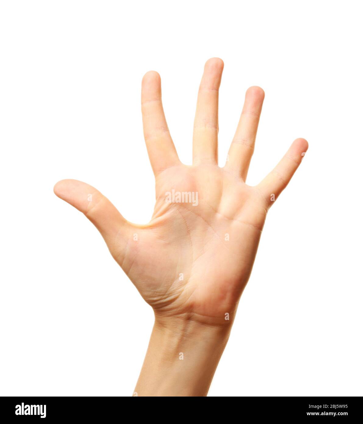 Woman hand making sign isolated on white background Stock Photo - Alamy