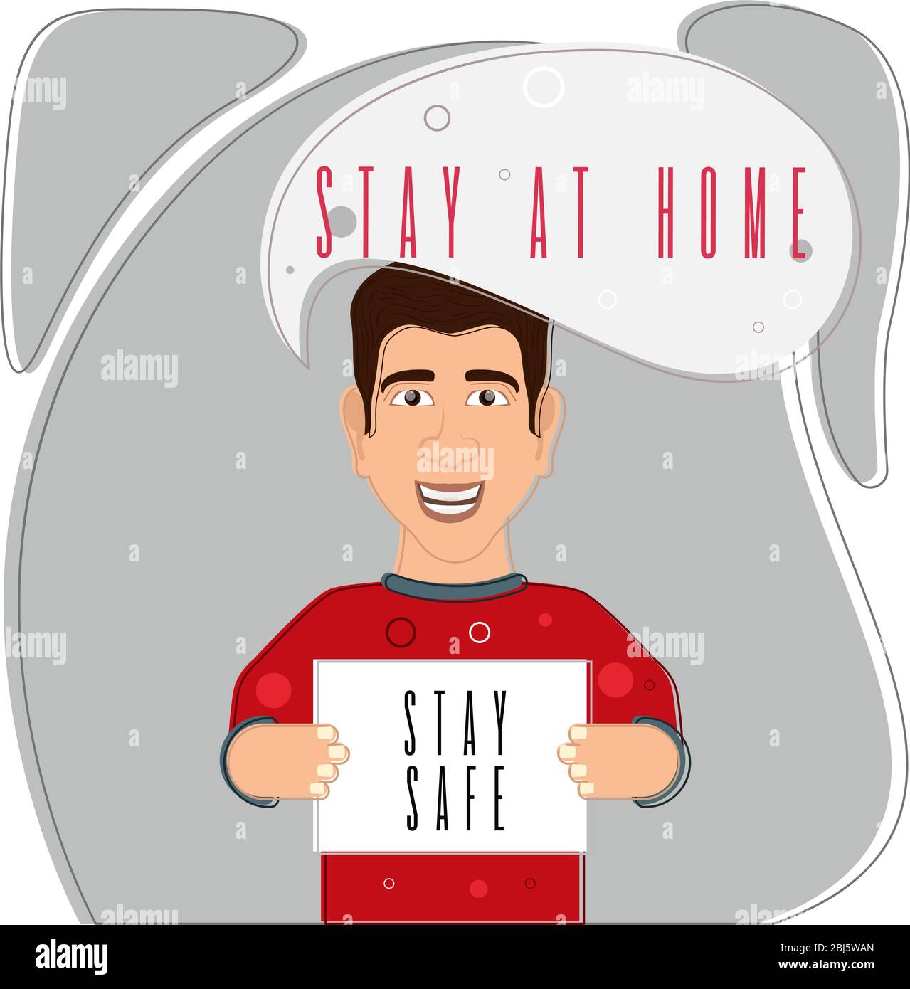 Man notice stay home hi-res stock photography and images - Alamy