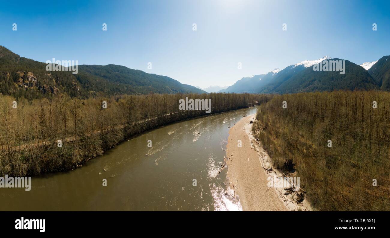 Aerial Panoramic View of Squamish River Stock Photo - Alamy