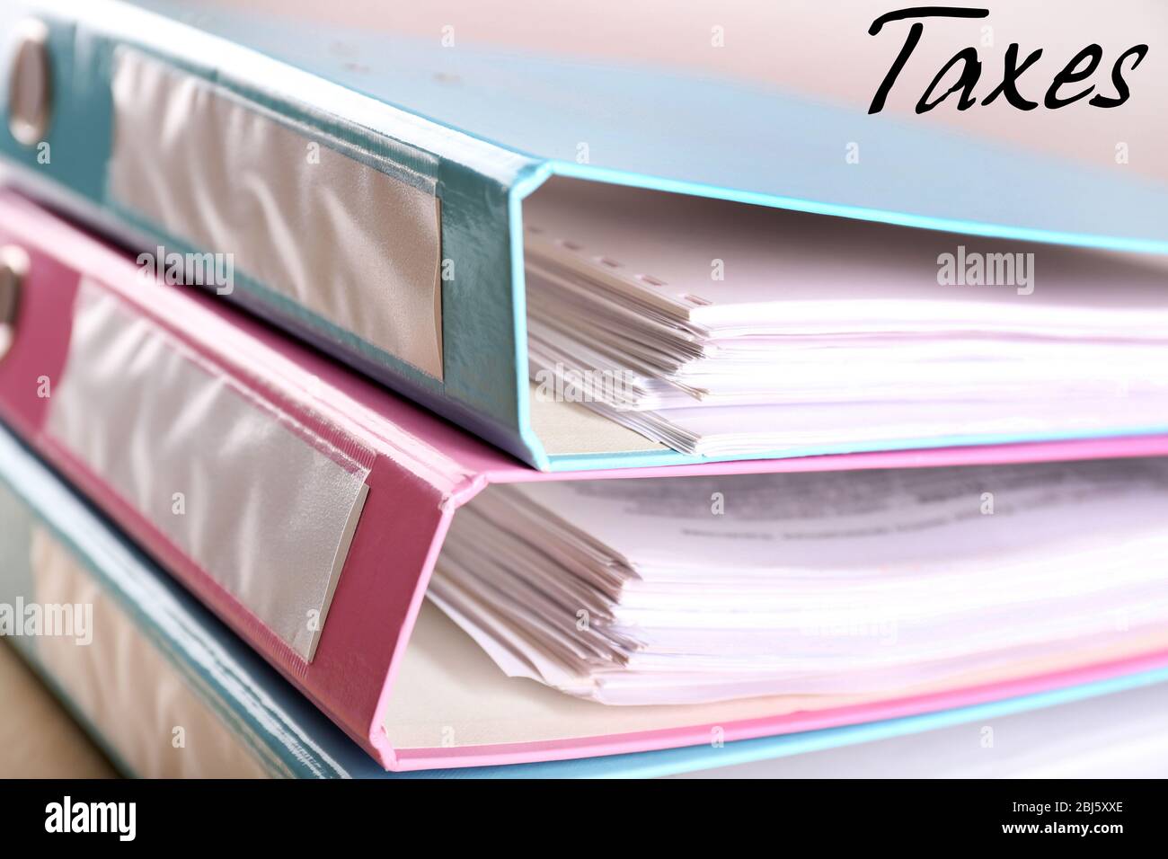 Big office folders closeup Stock Photo - Alamy
