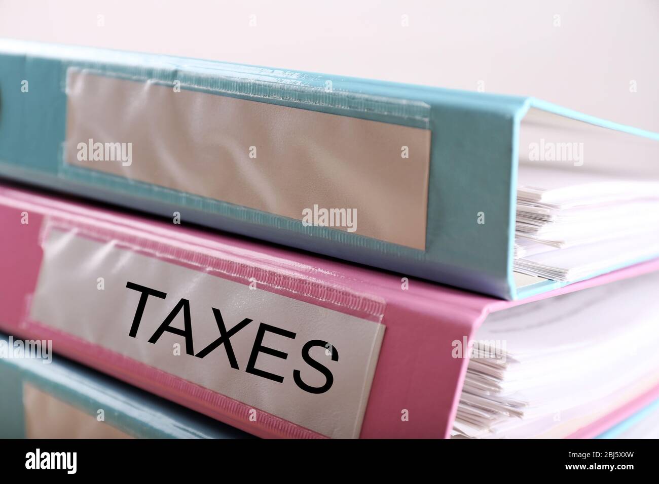 Big office folders closeup Stock Photo - Alamy