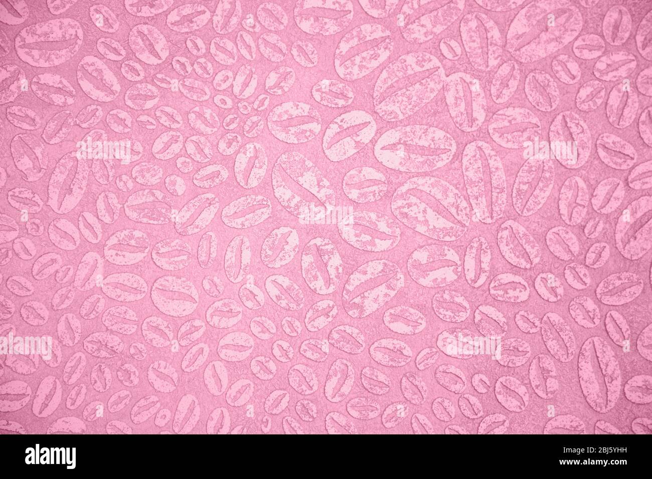 Pink shabby background with coffee beans pattern Stock Photo - Alamy