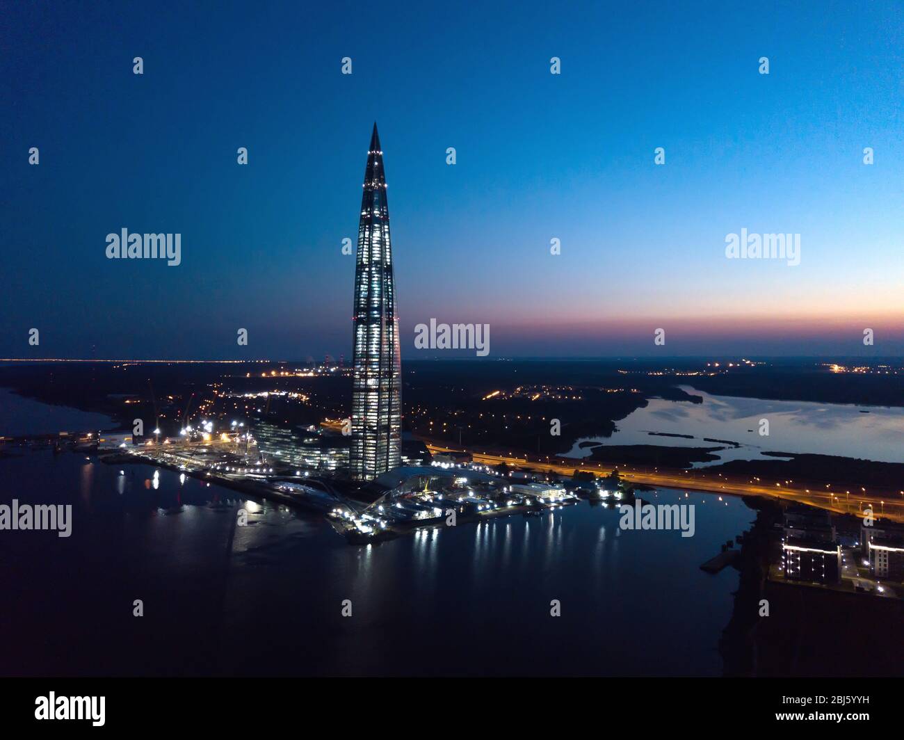 Aerial view skyscraper lakhta center hi-res stock photography and ...