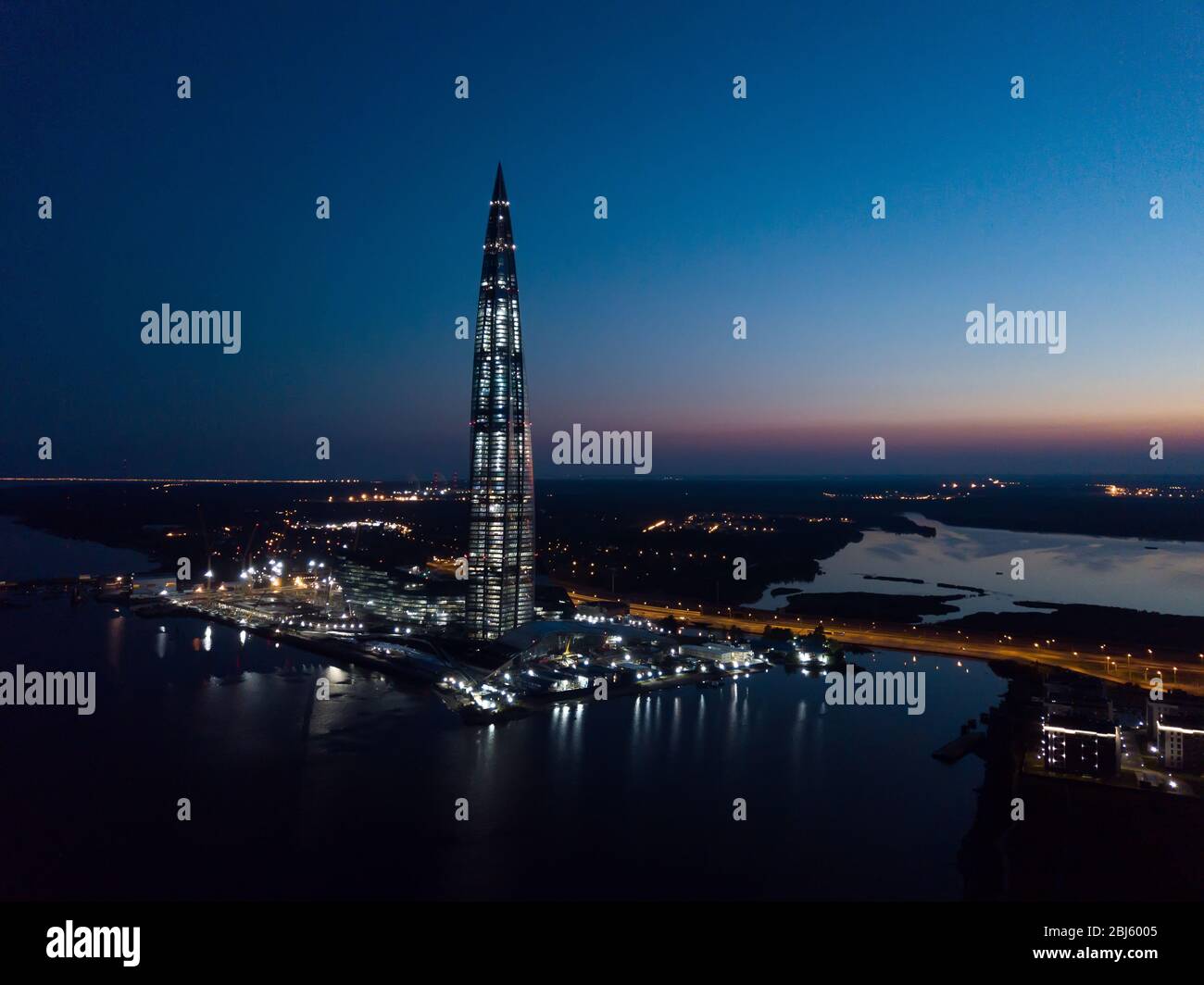 Aerial view lakhta center in hi-res stock photography and images - Alamy
