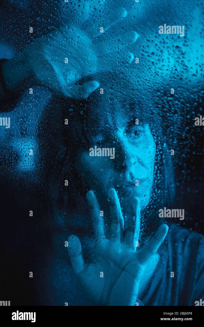 Young woman rain wet unhappy hi-res stock photography and images - Alamy