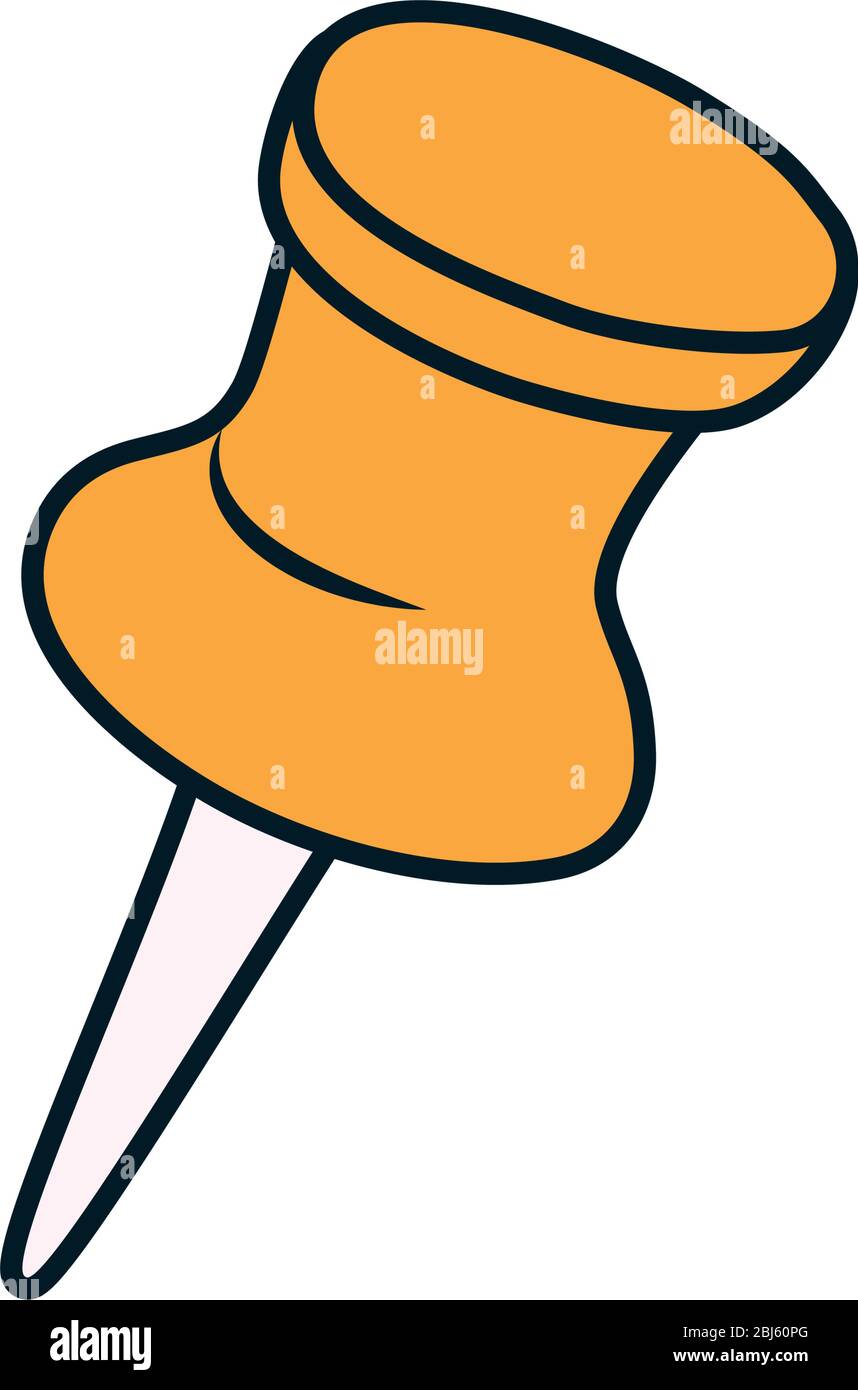 Stationary pin icon over white background, line and fill style, vector ...