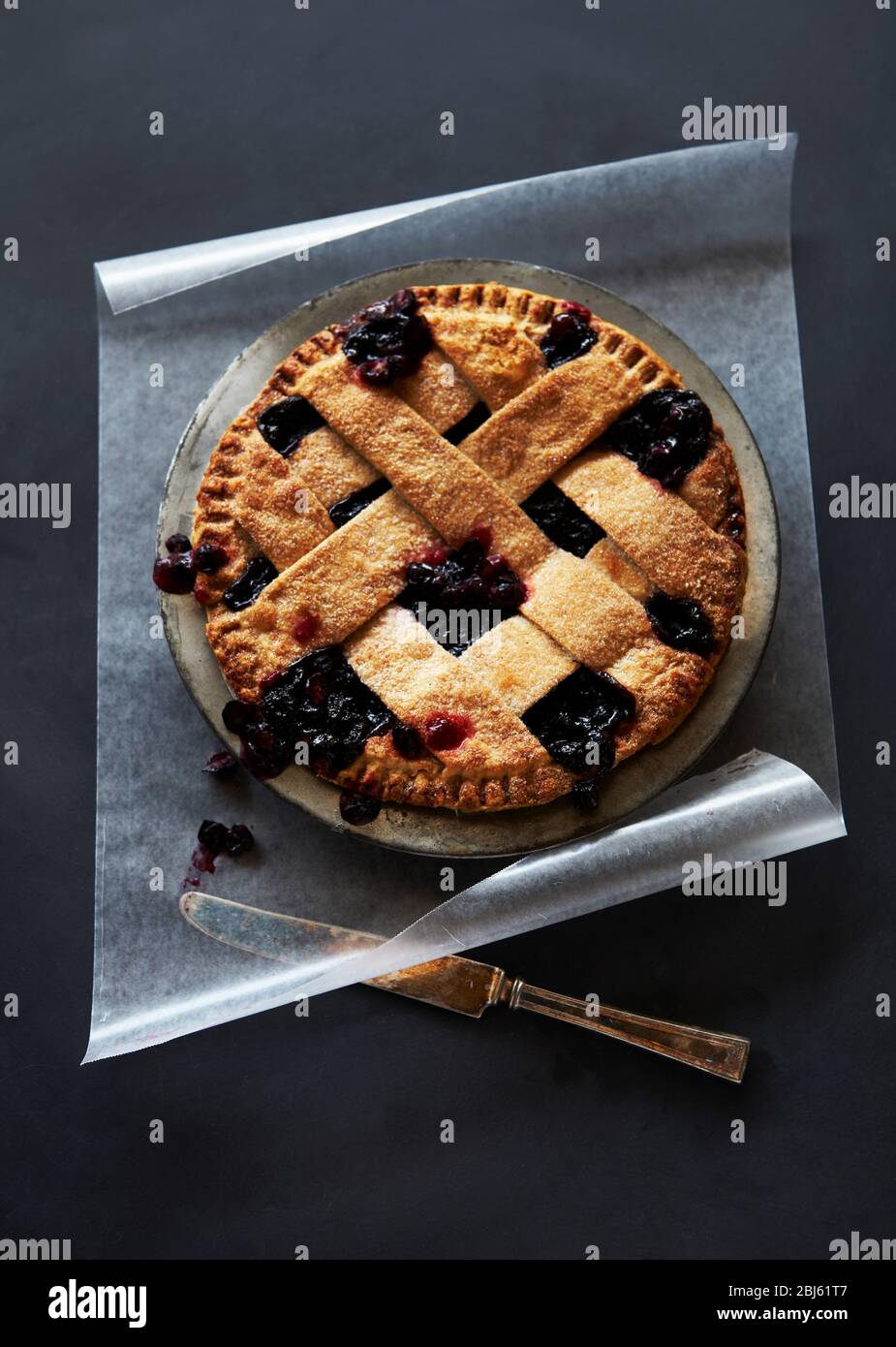 Fresh Baked Warm Blueberry Pie Stock Photo - Alamy