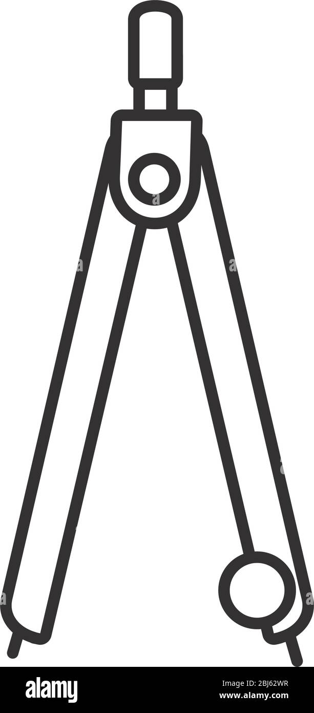 drawing compas icon over white background, line style, vector ...