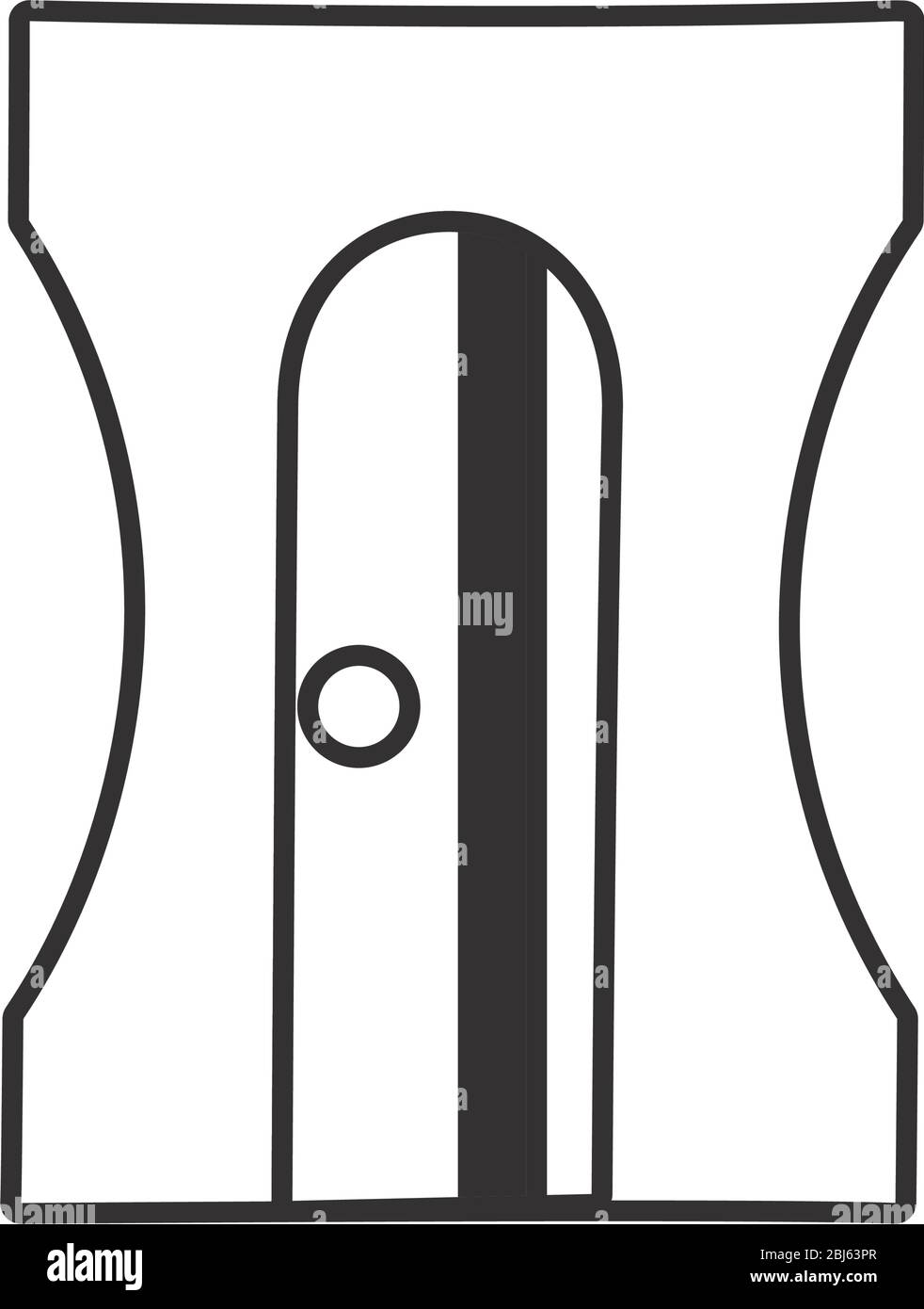 pencil sharpener icon over white background, line style, vector ...