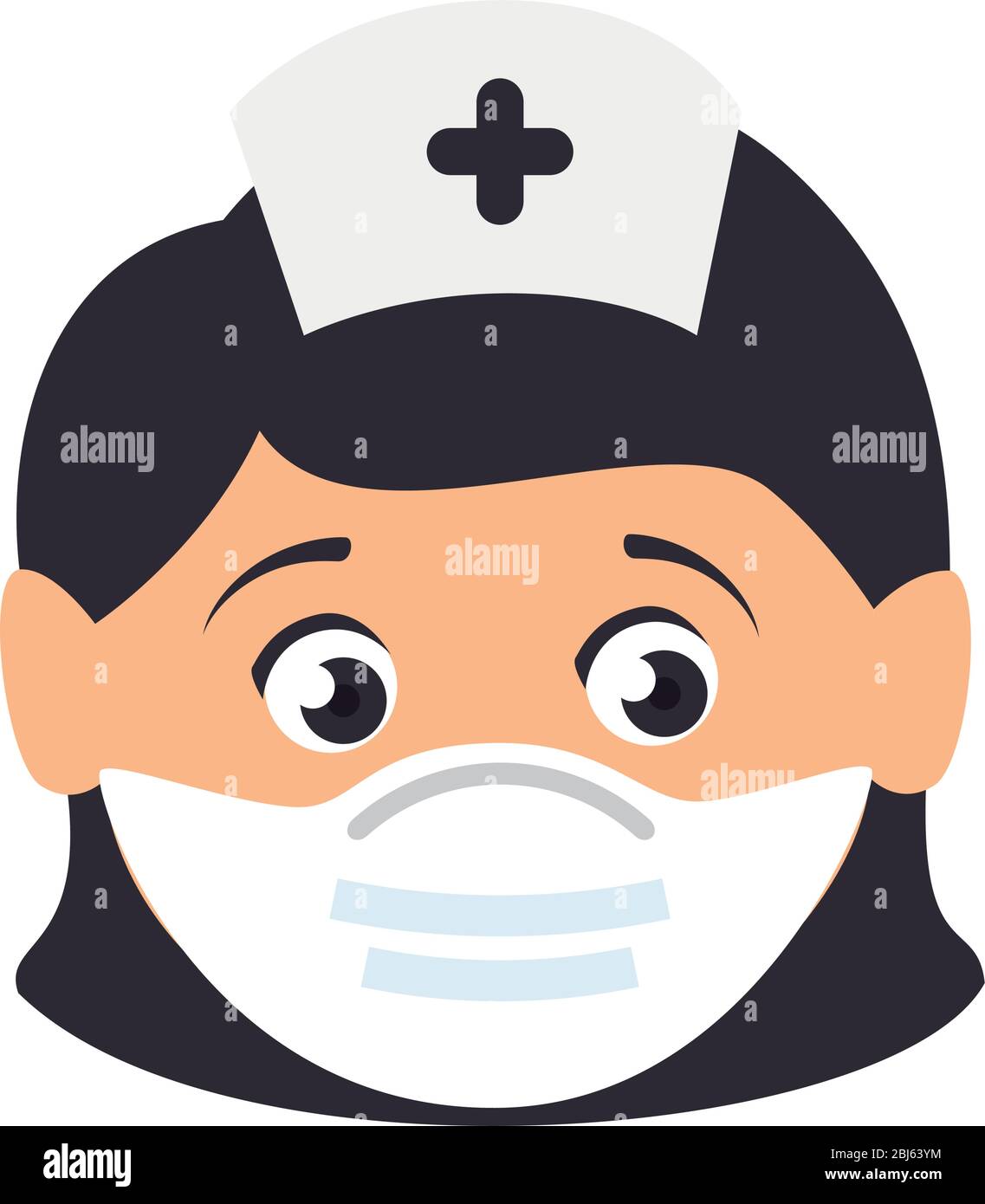 face of nurse using face mask isolated icon Stock Vector Image & Art ...