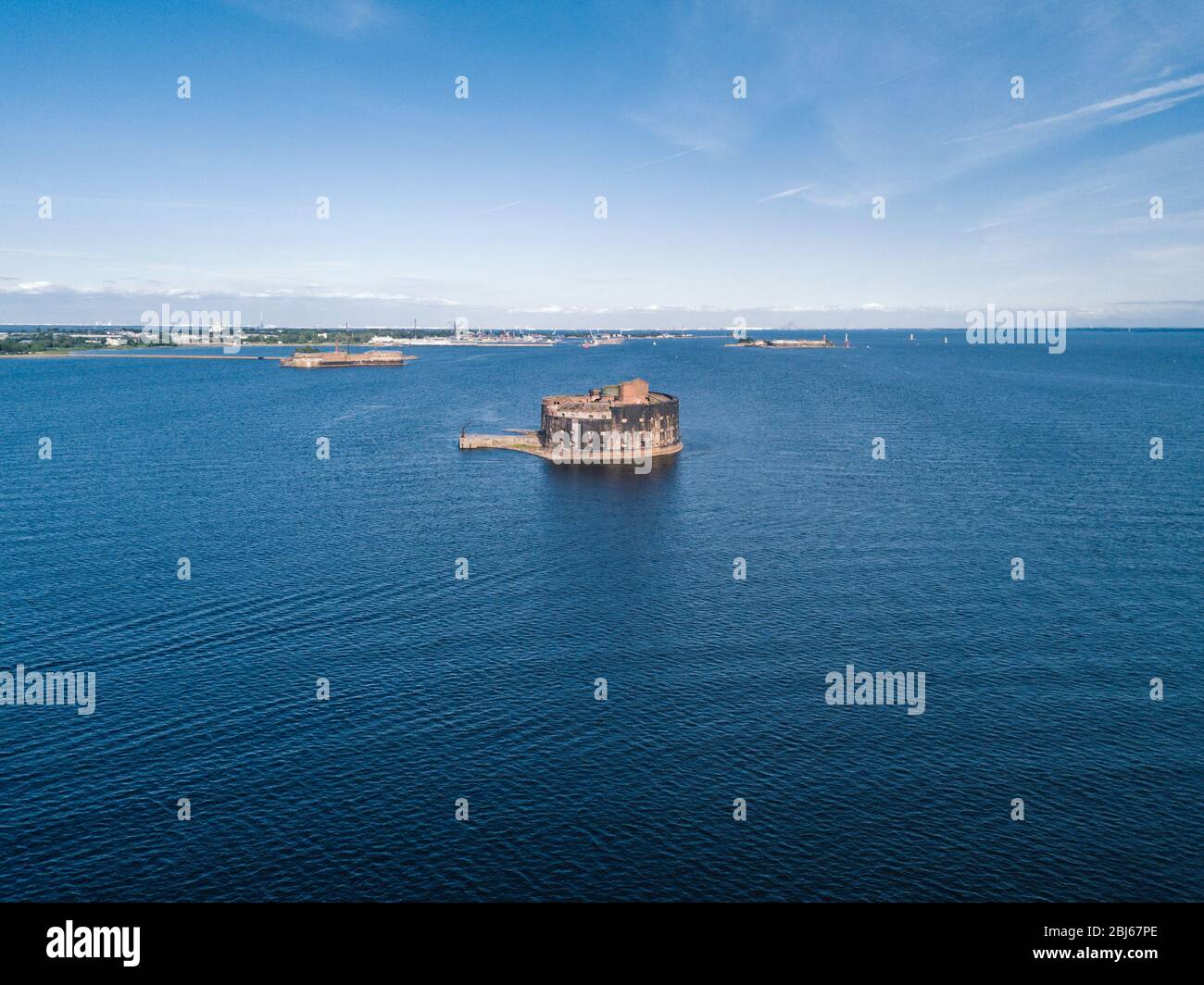 Aerial view of the brick fort Alexander. Kronstadt Stock Photo - Alamy