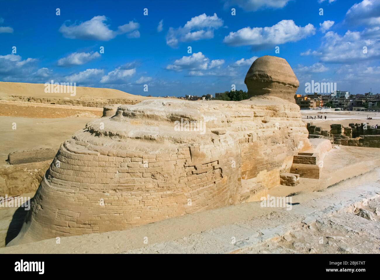Sphinx rear view against a very beautiful sky. Egyptian Sphinx in Egypt ...