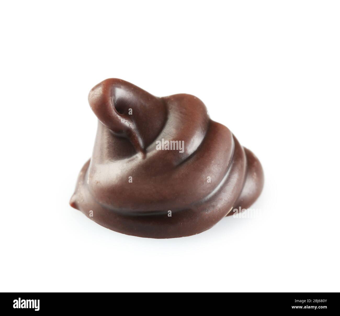 Chocolate morsel isolated on white Stock Photo - Alamy