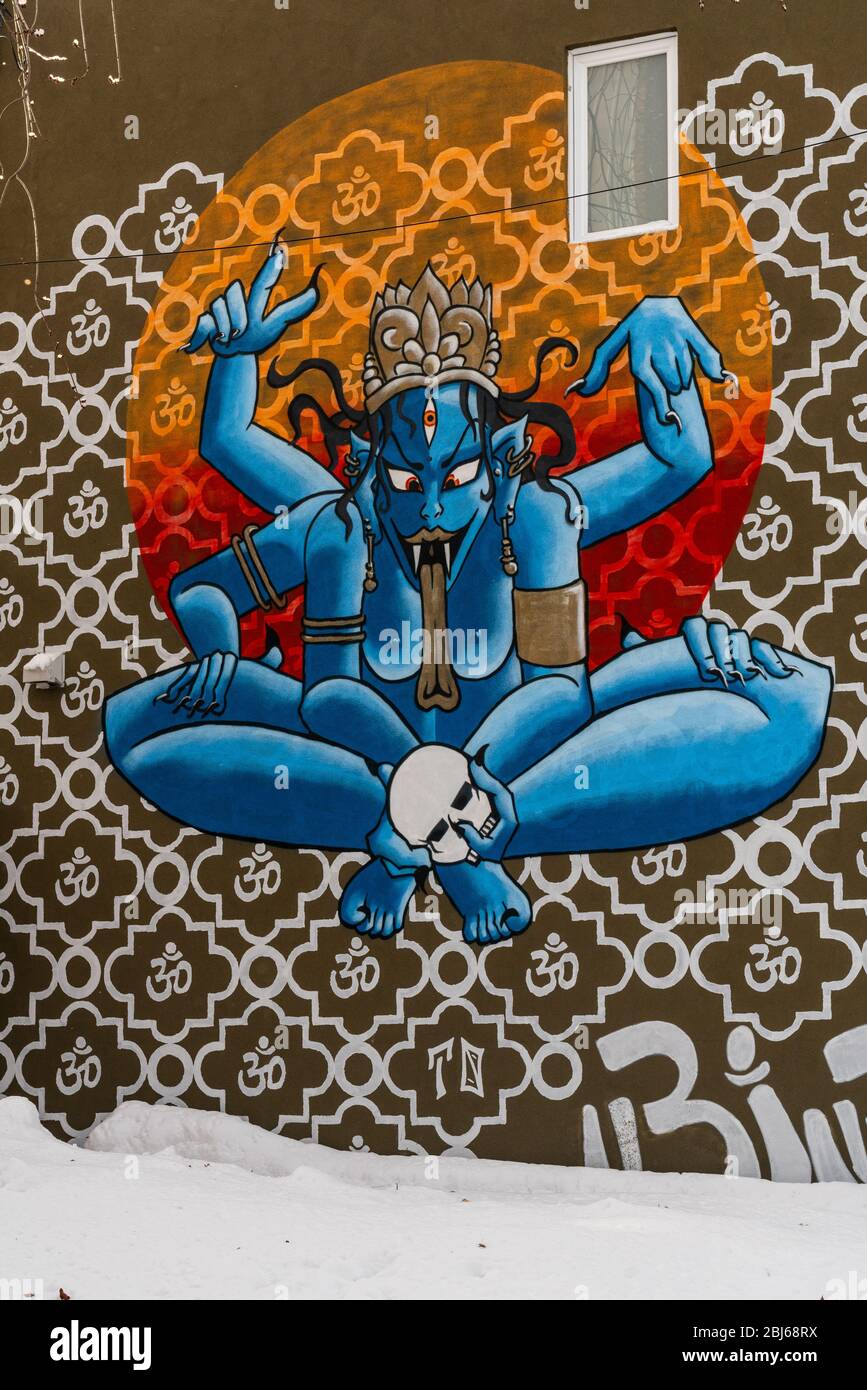 Street art depicting Hindu Goddess Kali in Montreal, Quebec, Canada ...