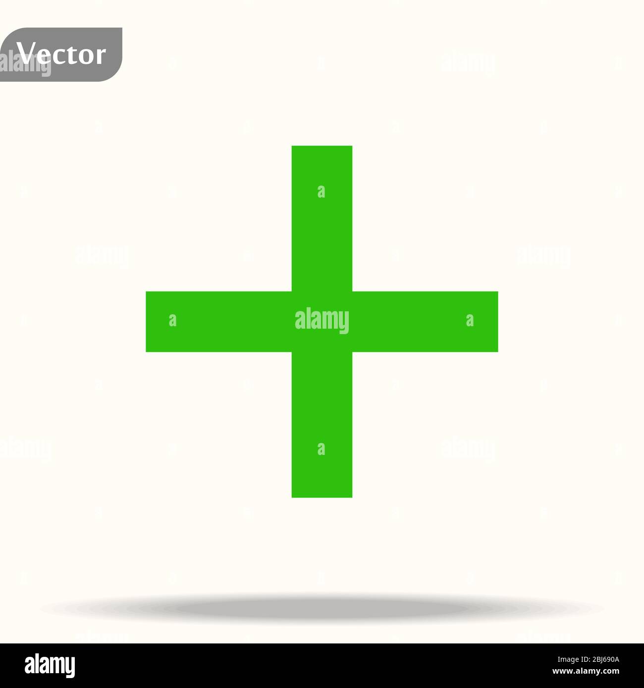Green plus sign. Positive symbol isolated on white background. Vector ...