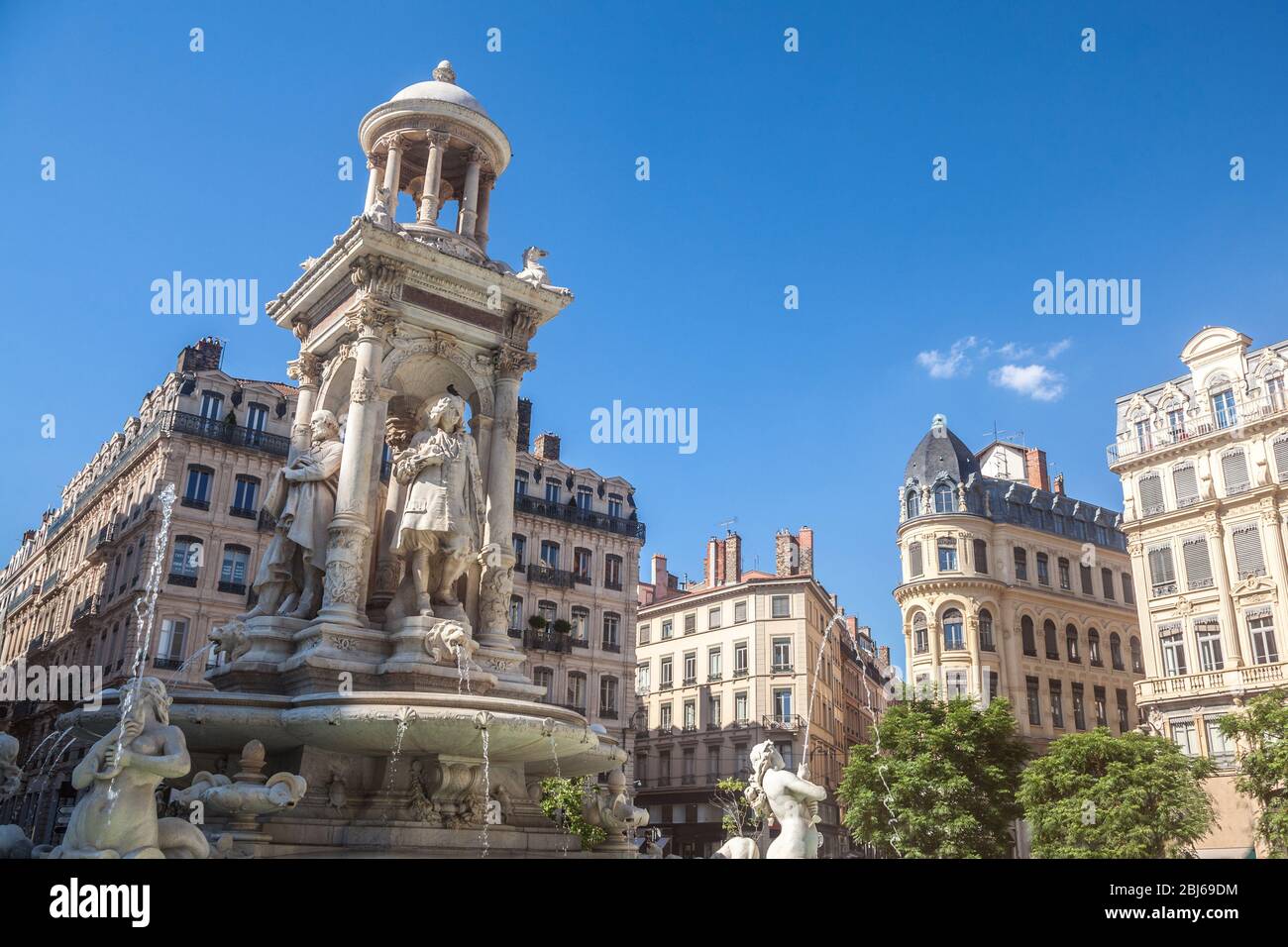 Place des Jacobins Square in Lyon with its iconic fountain from the ...