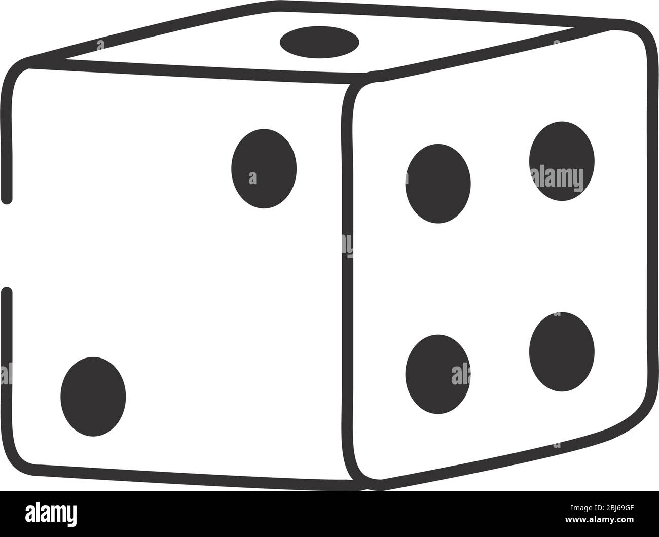 dice icon over white background, line style, vector illustration Stock ...