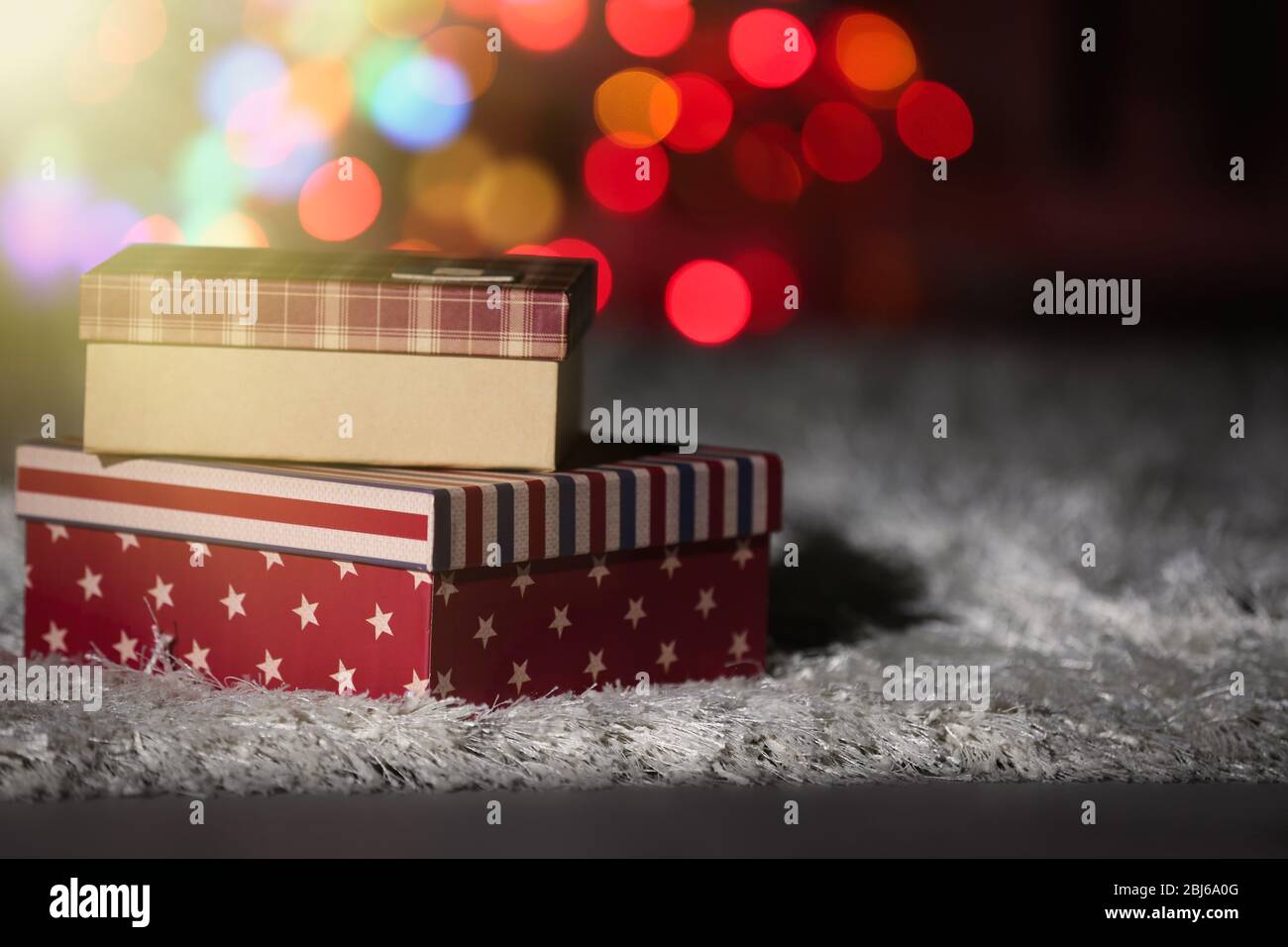Shining gift boxes pile hi-res stock photography and images - Alamy
