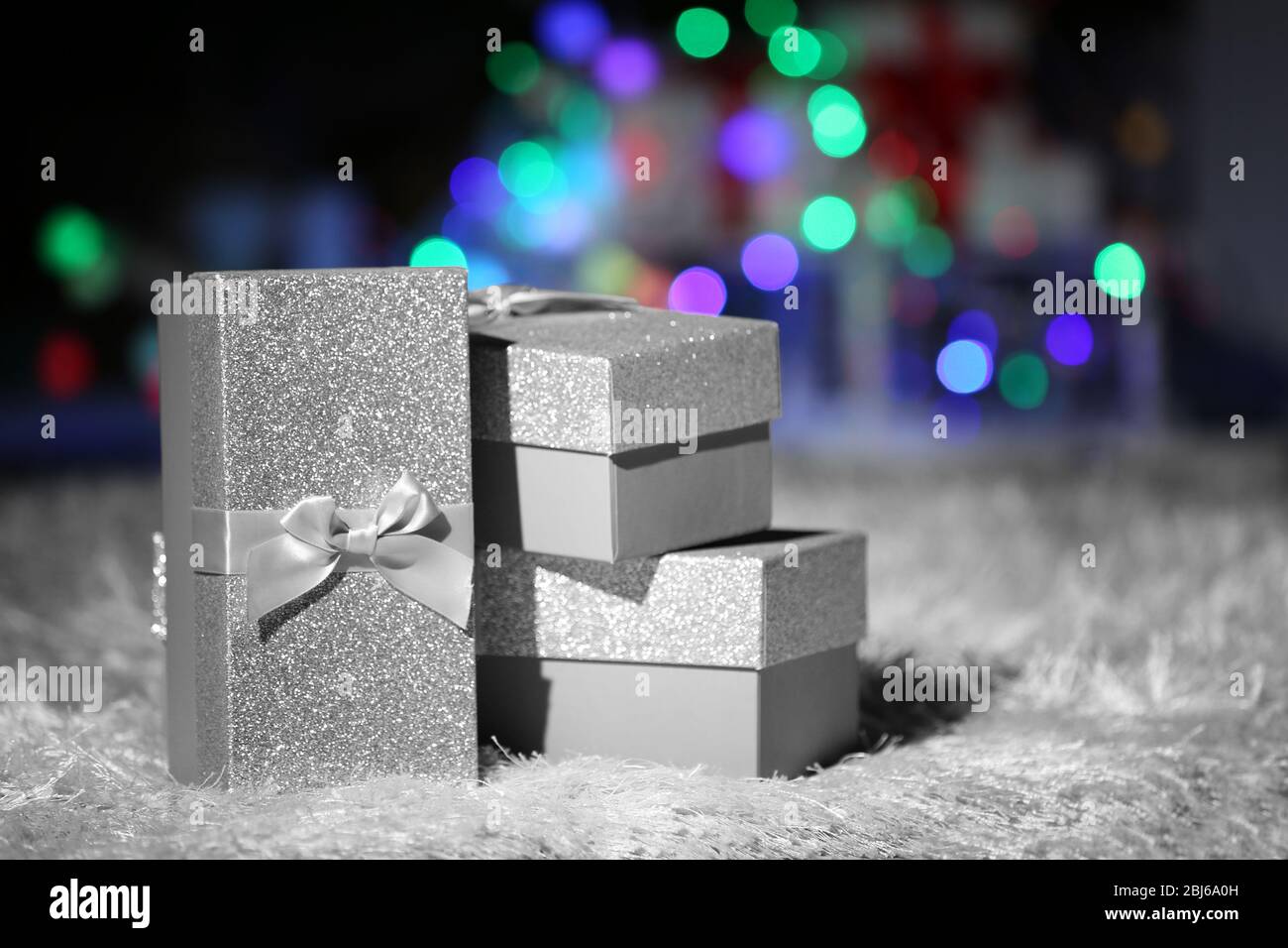 Shining gift boxes pile hi-res stock photography and images - Alamy