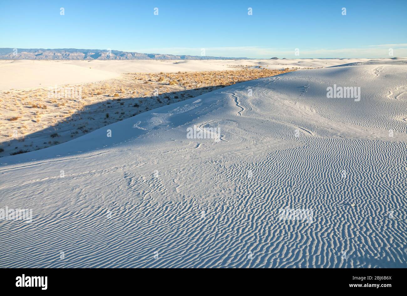 Sand dunes and the landscape at White Sand National Park, New Mexico ...