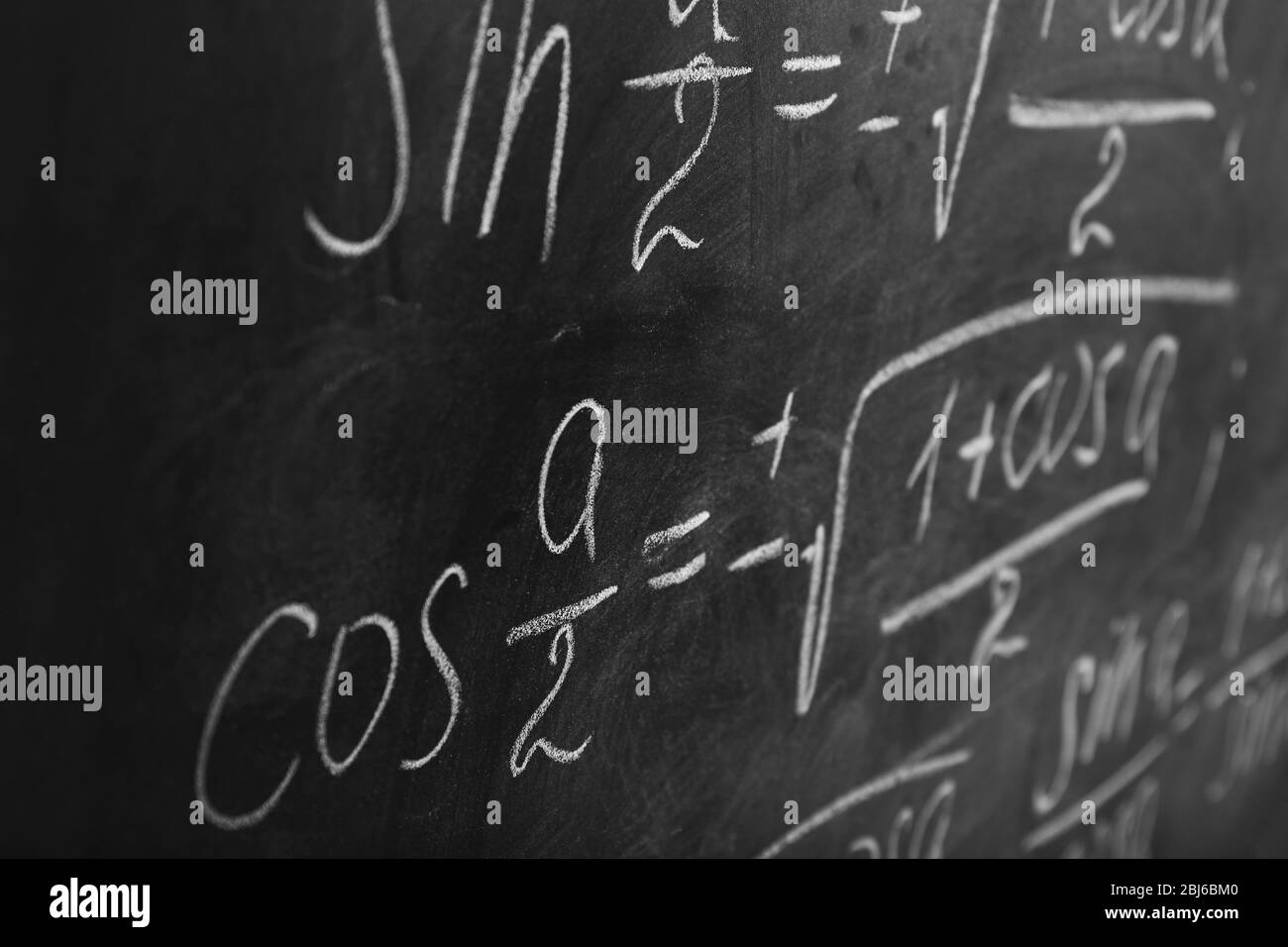 School blackboard with formulas Stock Photo - Alamy