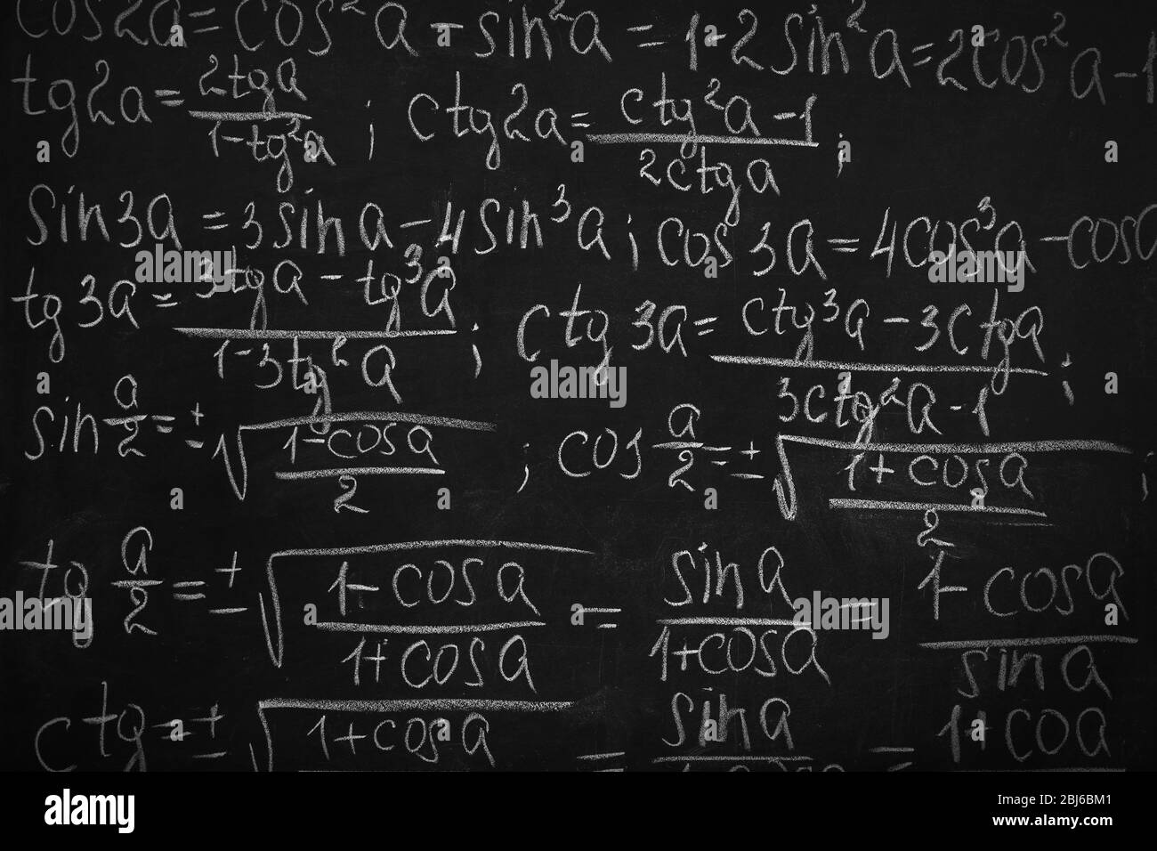 School blackboard with formulas Stock Photo - Alamy