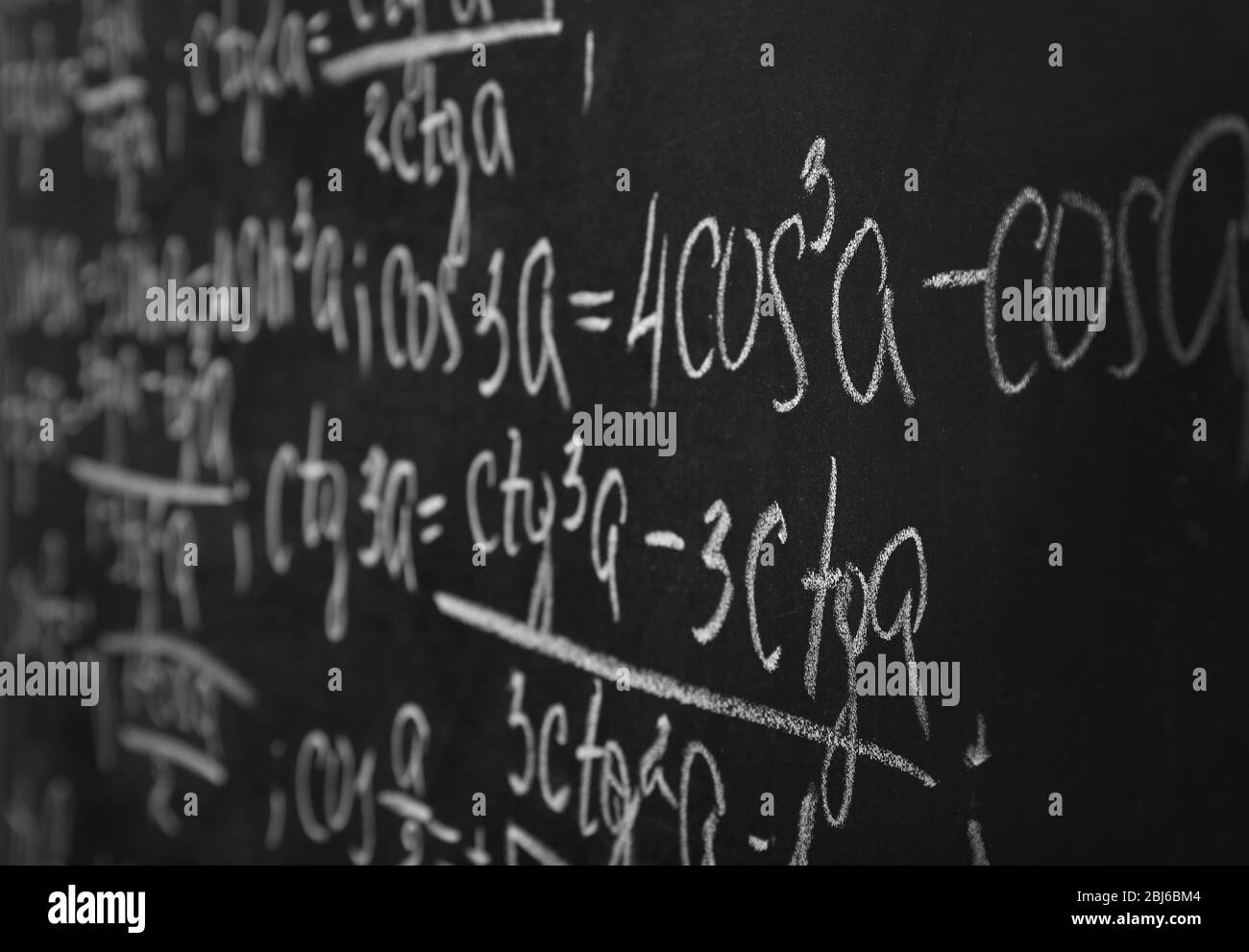 School blackboard with formulas Stock Photo - Alamy