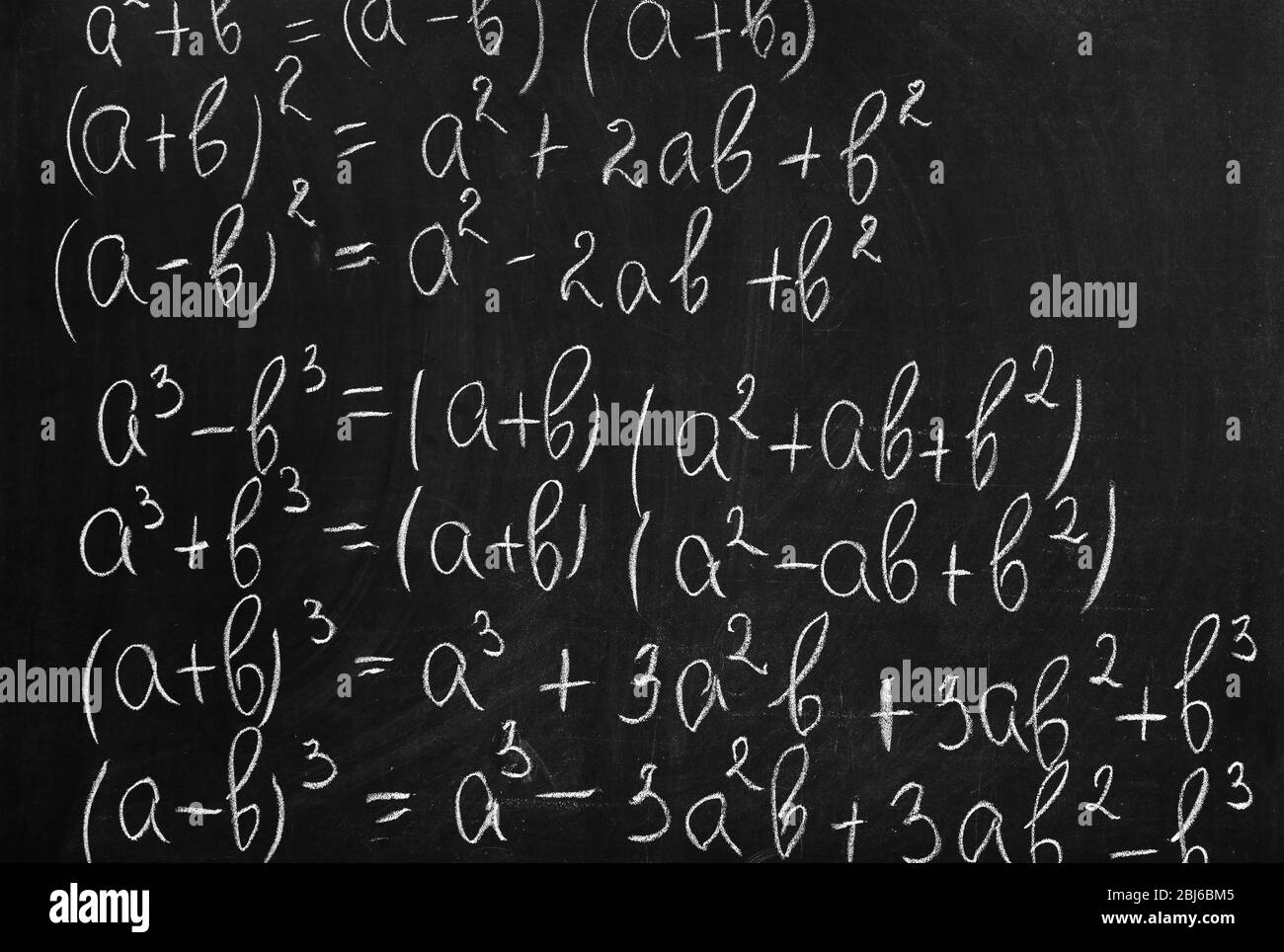 School blackboard with formulas Stock Photo - Alamy