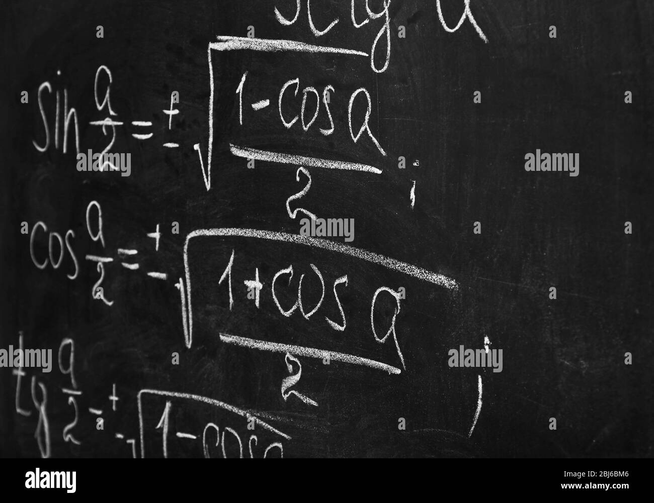 School blackboard with formulas Stock Photo - Alamy