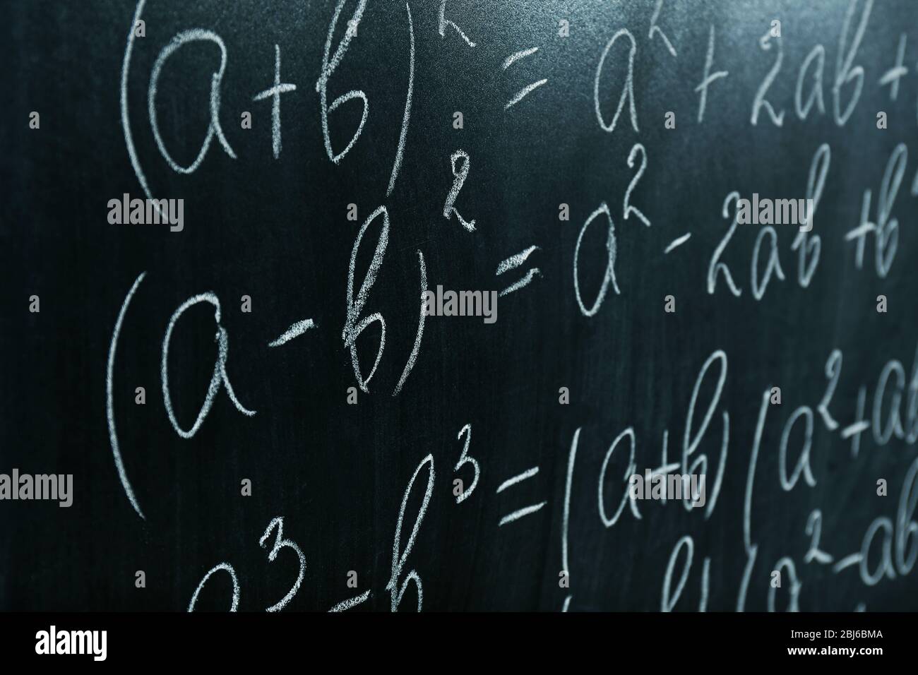 School blackboard with formulas Stock Photo - Alamy