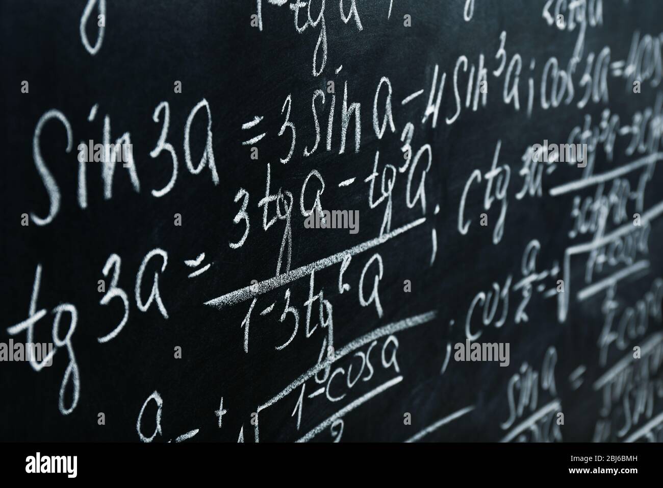 School blackboard with formulas Stock Photo - Alamy