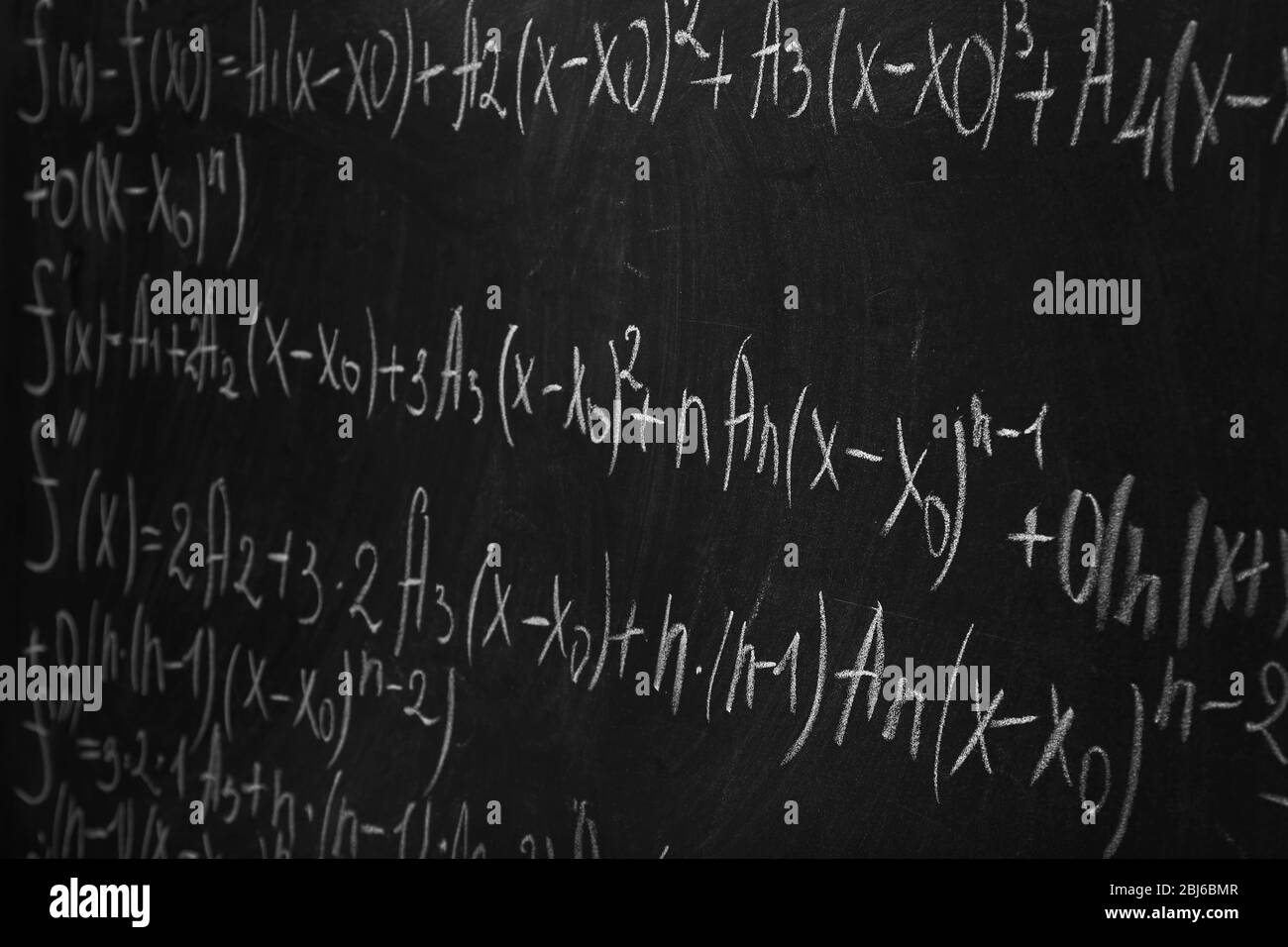 School blackboard with formulas Stock Photo - Alamy