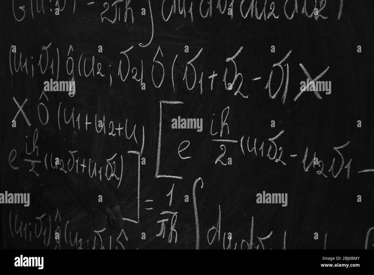 School blackboard with formulas Stock Photo - Alamy